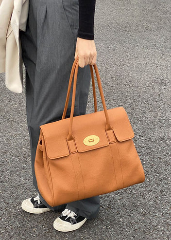 Double Handle Genuine Leather Tote Bag – Vivian Seven
