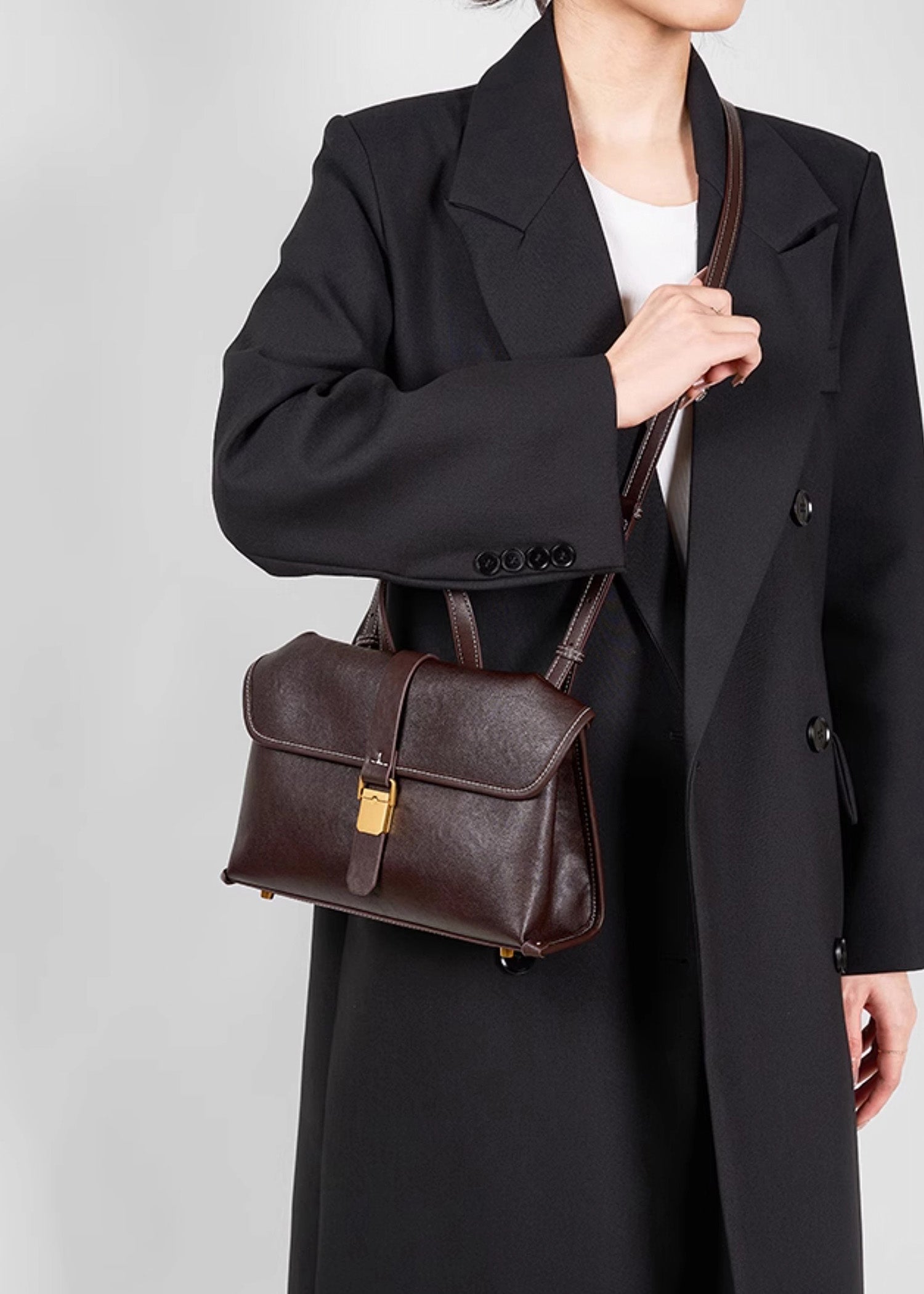 Melanie Genuine Leather Top Handle Crossbody Bag – Vivian Seven