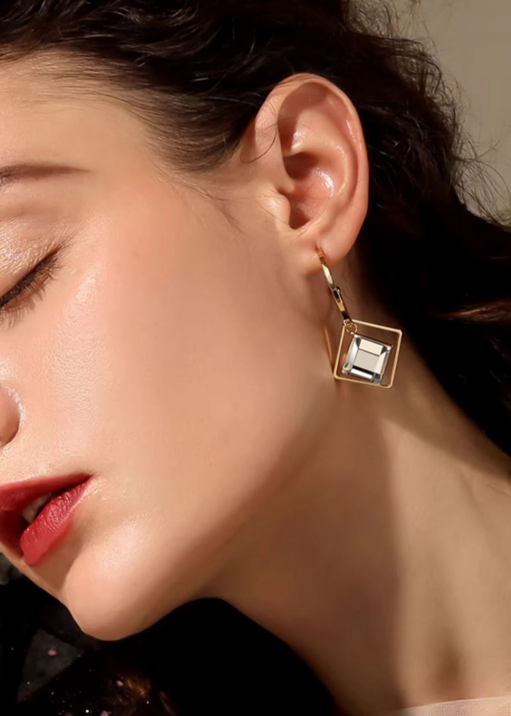 Hyaline Acrylic Hoop Drop Earrings – Vivian Seven