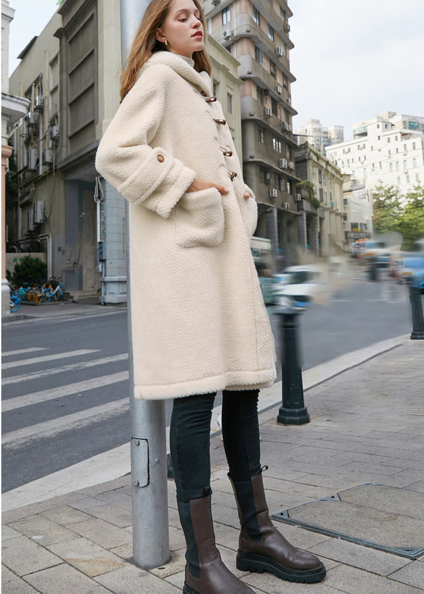 Toggle Front Hooded High Pile Wool Fleece Coat – Vivian Seven
