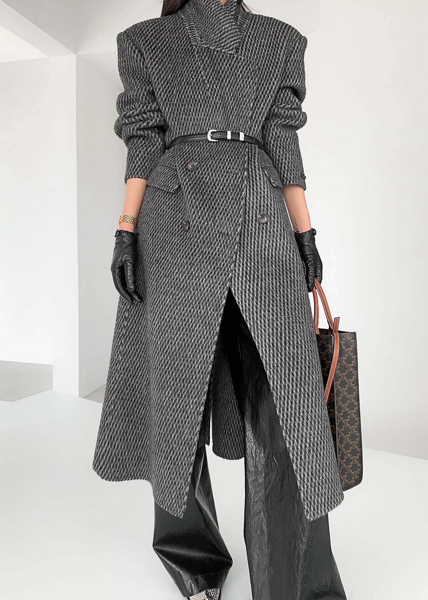 Textured Double Face Wool & Cashmere Overcoat – Vivian Seven