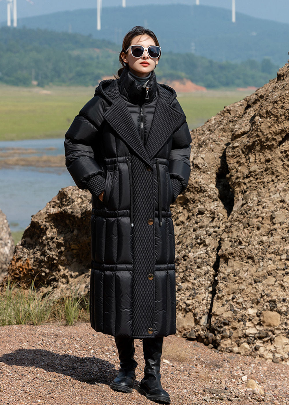 Hooded Long 800 Fill Power Thick Down Puffer Coat – Vivian Seven