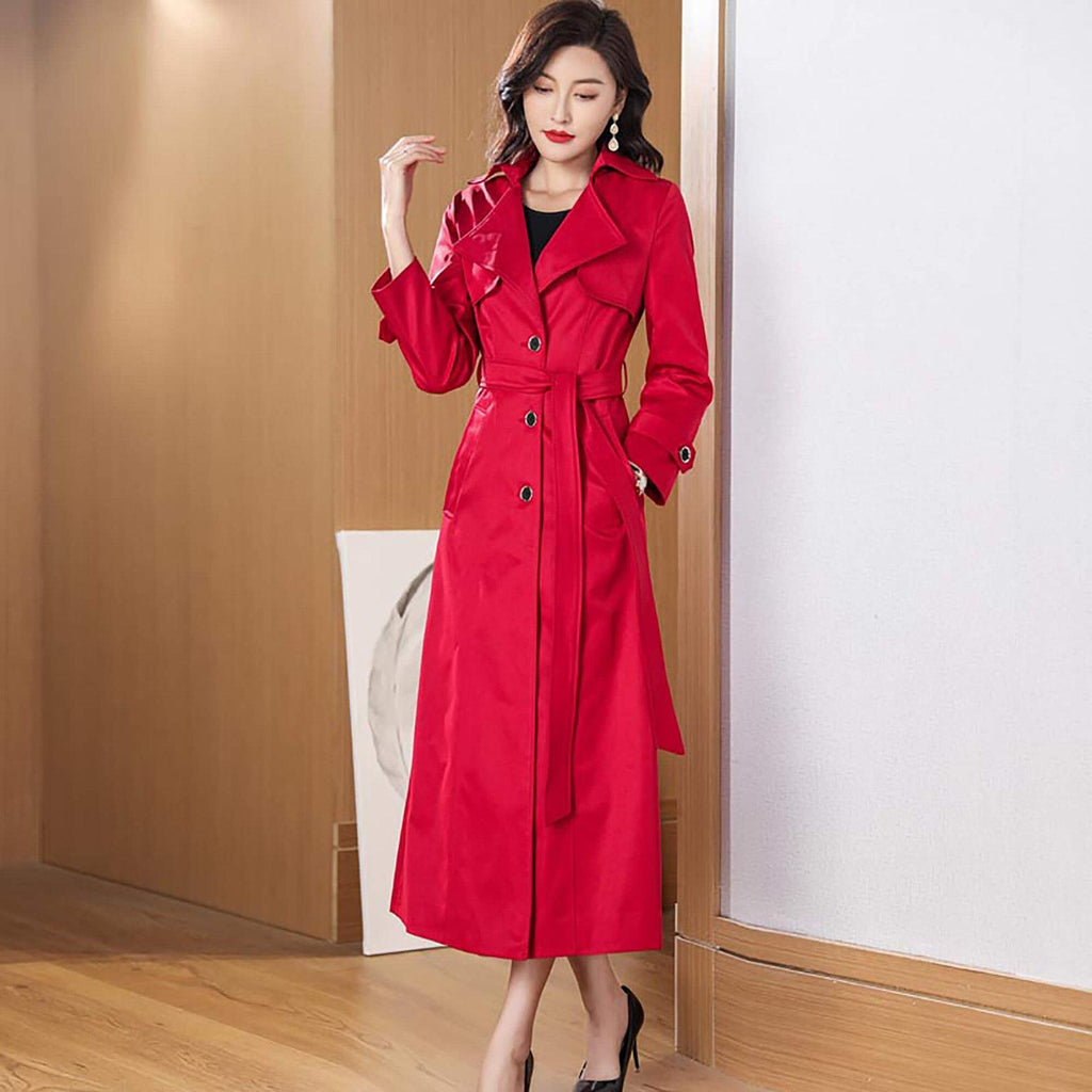 Women's Custom Single Breasted Belted Trench Coat – Vivian Seven